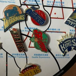 NBA | Accessories | 8 Vintage Nba Pins | Poshmark